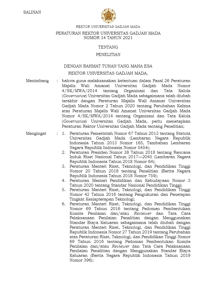 Desember 2021 – Penelitian dan Publikasi FK-KMK UGM